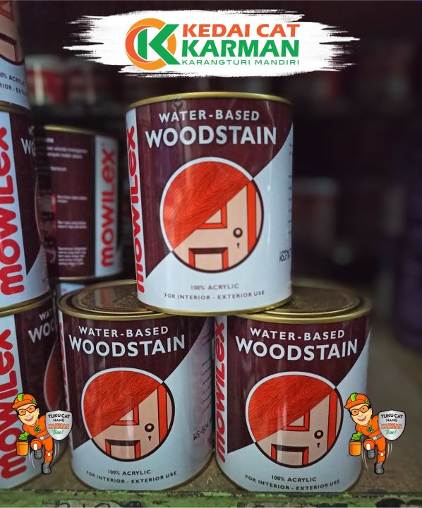 MOWILEX WOODSTAIN CAT PELAPIS KAYU PREMIUM 1L - WOOD STAIN PEWARNA KAYU PELAPIS KAYU 1 LITER ...
