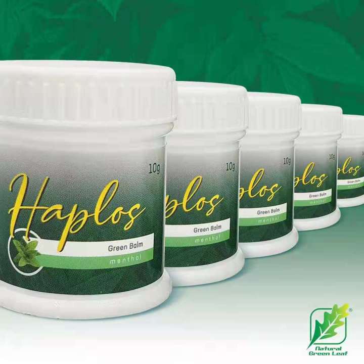 ( Set of 5 (FIVE) ) HAPLOS Green Balm Menthol 10g | Lazada PH