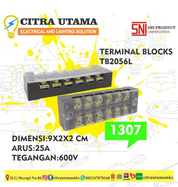 TERMINAL BLOCK TB2506L BLOCK 600V 25A 6P K1327 | Lazada Indonesia