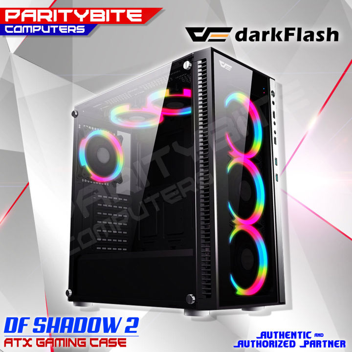 DarkFlash Shadow 2 Tempered Glass Side/Front ATX Gaming Case | Lazada PH