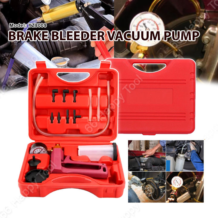 Brake Fluid Bleeder Kit Hand Held Vacuum Pressure Pump Tester Pistol ...