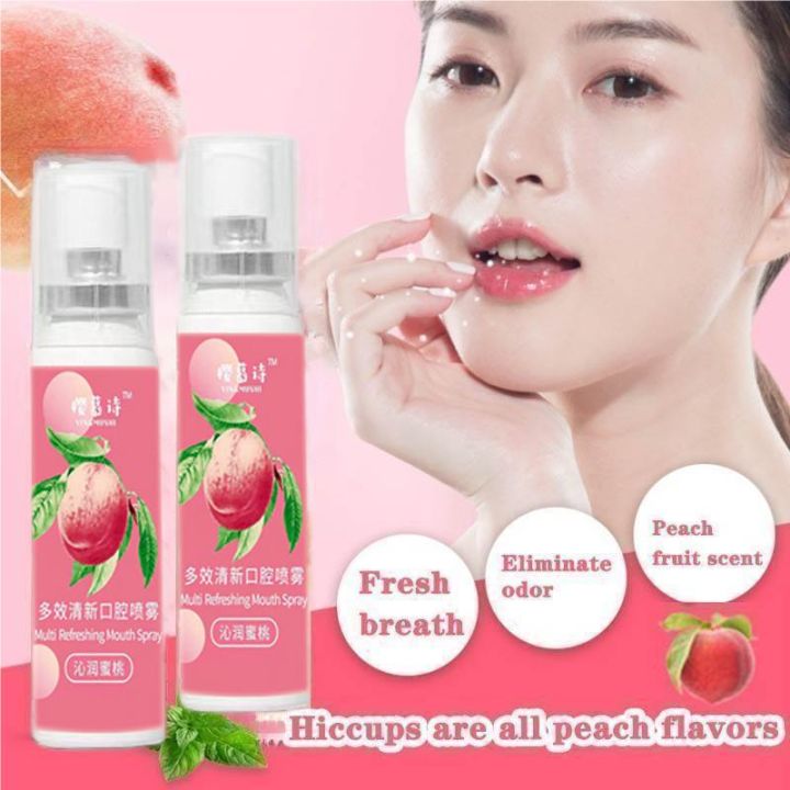 long-lasting fresh sweet 20ml spray flavor mouth spray peach essential ...