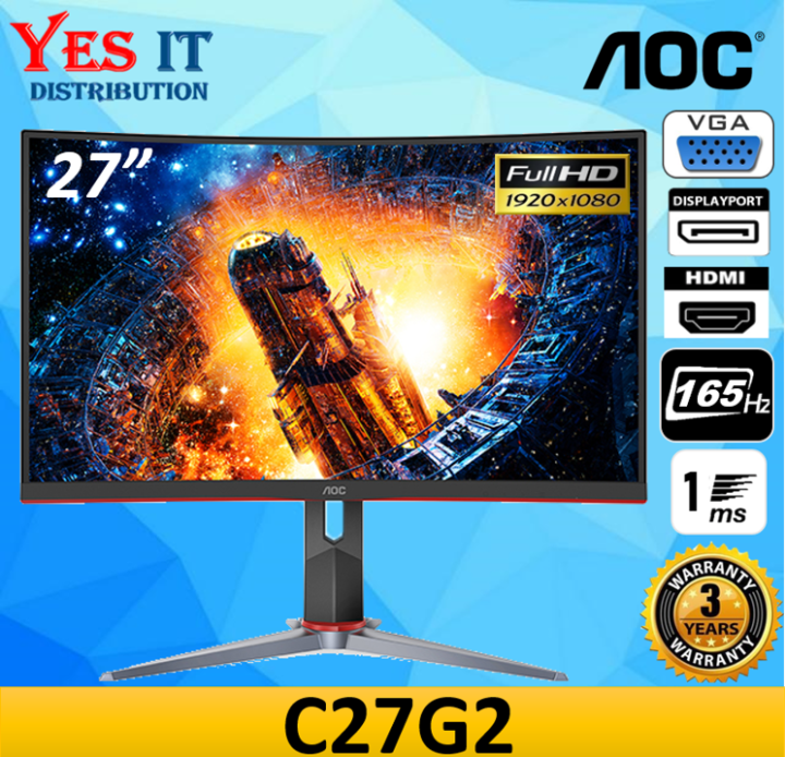 AOC C27G2 / C27G2Z 27 165Hz / CQ27G2 144Hz 1ms CURVE FHD AMD FREESYNC ...