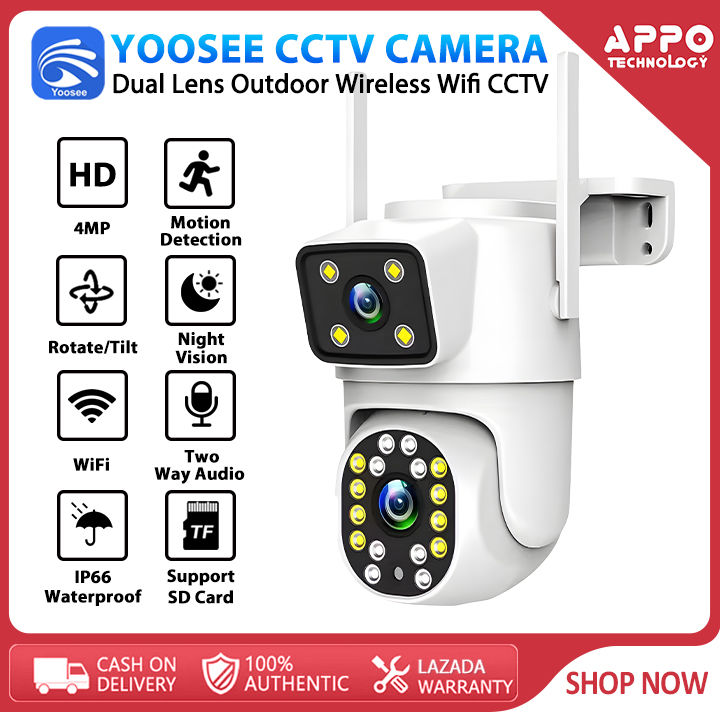 YOOSEE Q8-63 Dual Lens CCTV Camera HD 4MP PTZ Control Human Tracking ...