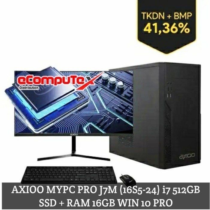 MINI PC AXIOO MYPC PRO J7M (16S5-24-5) i7 16GB 512GB 24"FHD TKDN RESMI ...