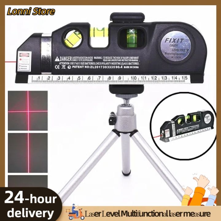 【Free Holder+Battery】Laser Level Multifunctional laser measure Line 8ft ...