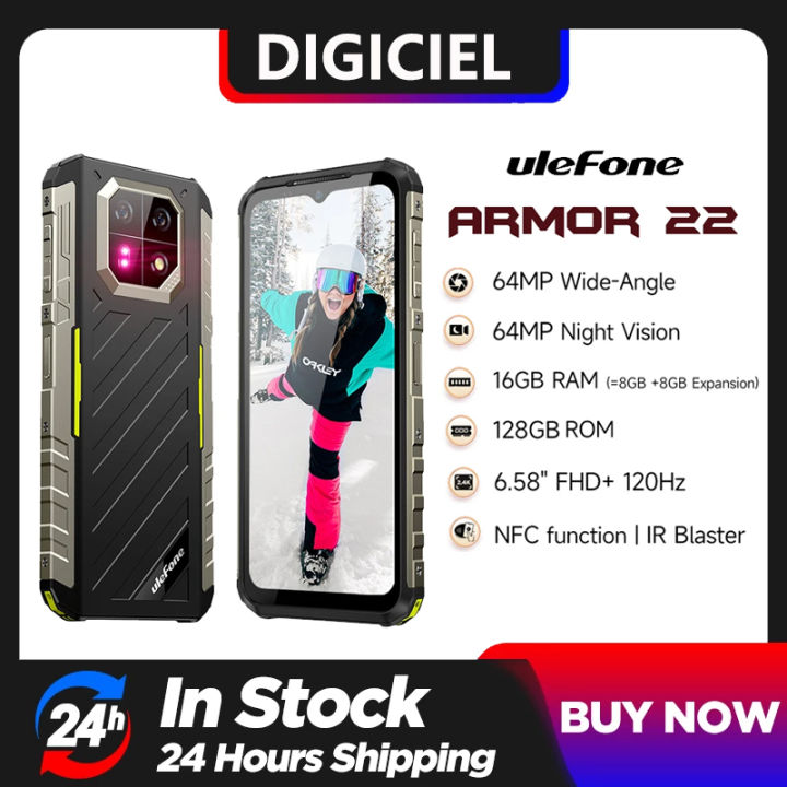 Ulefone Armor 22 Rugged Smartphone Unlocked 2023, MTK Helio G96 16GB+256GB Android 13 Cell Phone ...