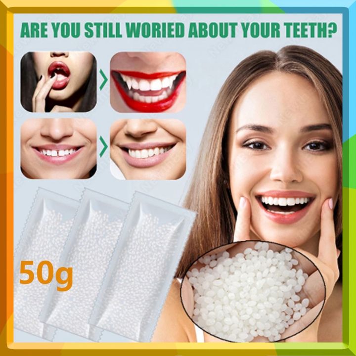 100g Tooth Solid Gel Temporary Repair Kit Moldable Thermal Fitting Bead ...