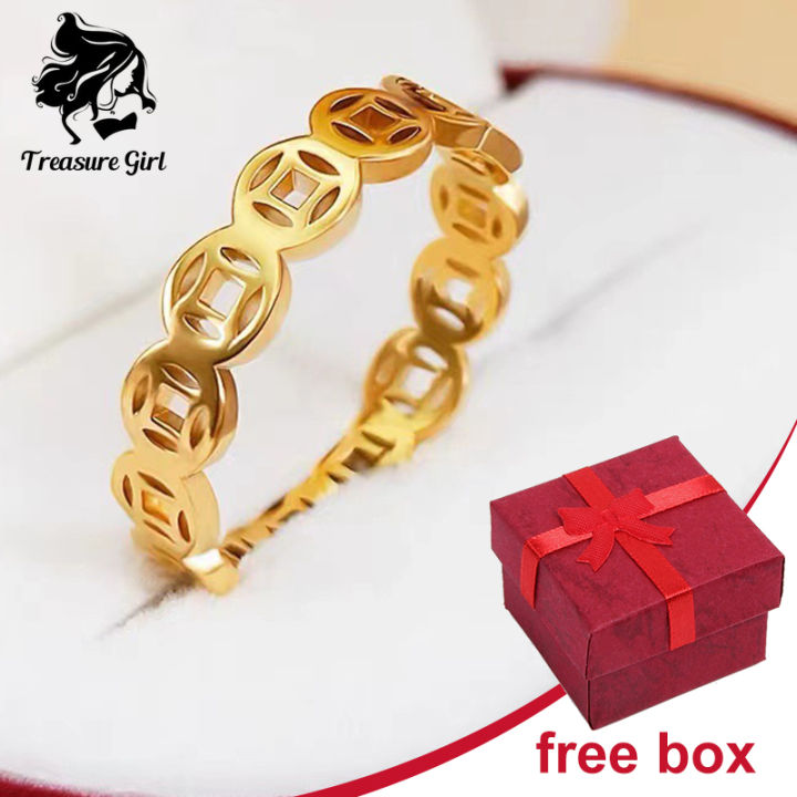 CHARM Coin Ring Money Catcher Coin Blessed Ring Dose Not Fade Charm ...