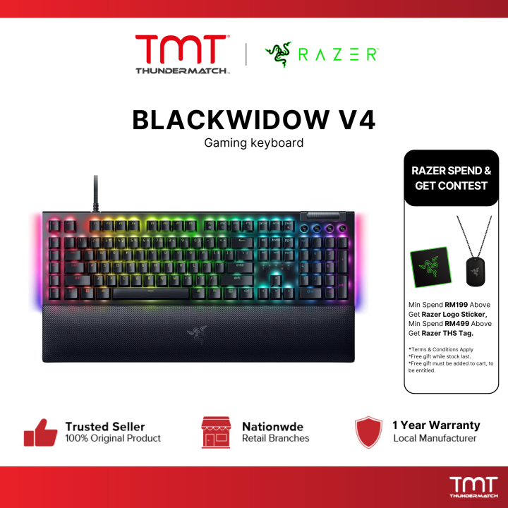 Razer BlackWidow V4 / V4 X Mechanical Gaming Keyboard with Razer Chroma ...