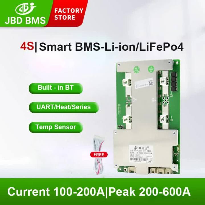 JBD 4S BMS 12V LiFePo4 100A 150A 200A Built-in BT UART Function Car ...