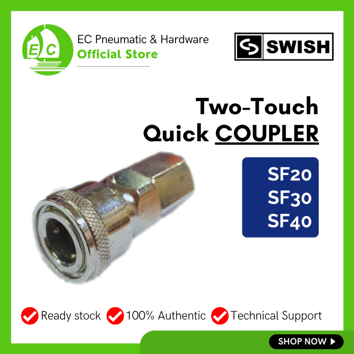 SF20, SF30, SF40 SWISH Two Touch Quick Coupler Pneumatic Air Compressor ...