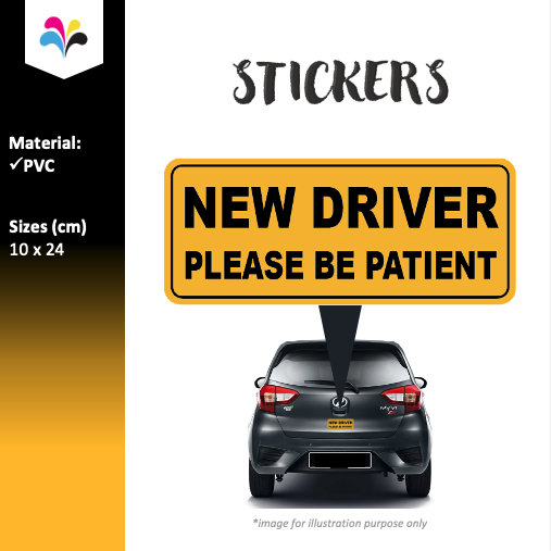 New driver please be patient sticker on car stickers warning label ...