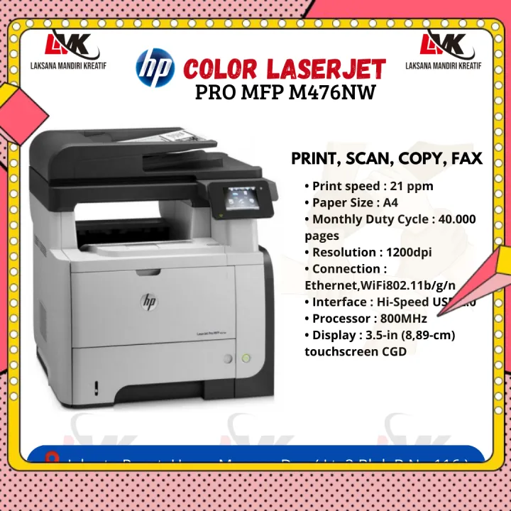 Printer HP Laser Jet Pro MFP M476nw Color - Mesin Cetak dan Fotokopi ...
