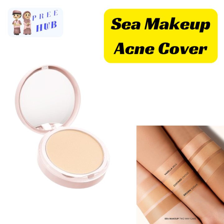 Sea Makeup Acne Cover & Smooth Two Way Cake Pressed Powder and Matte ...