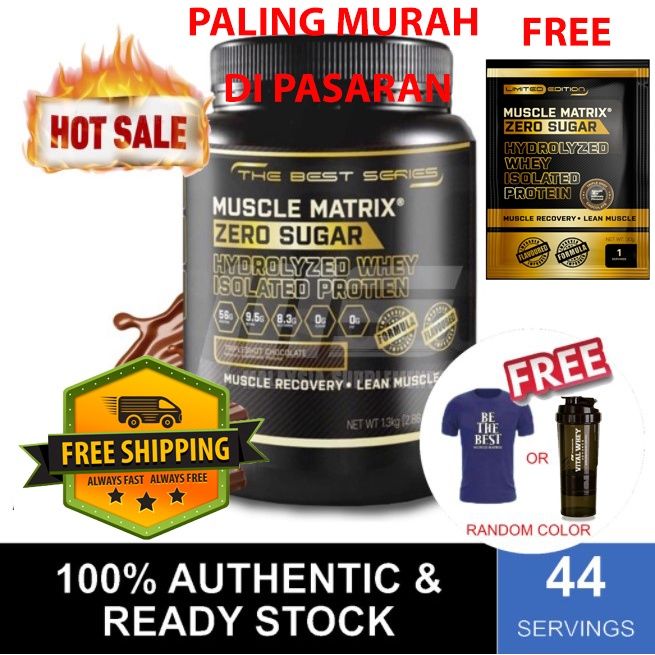 Hot Muscle Matrix Whey 44 Servings (FREE GIFT) - Isolated Protein, Zero ...