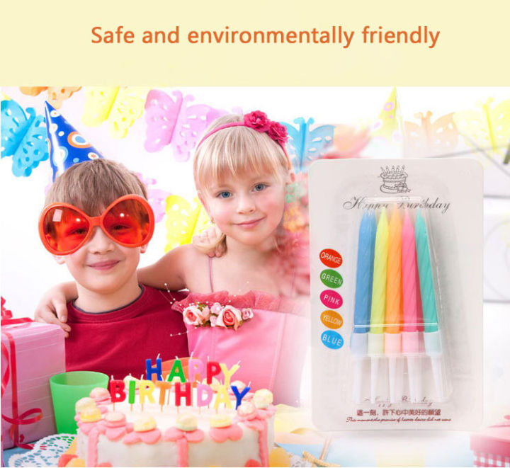 🔥Moheted👍 Color Birthday Candles Macaron Cake Candles Sparkling ...