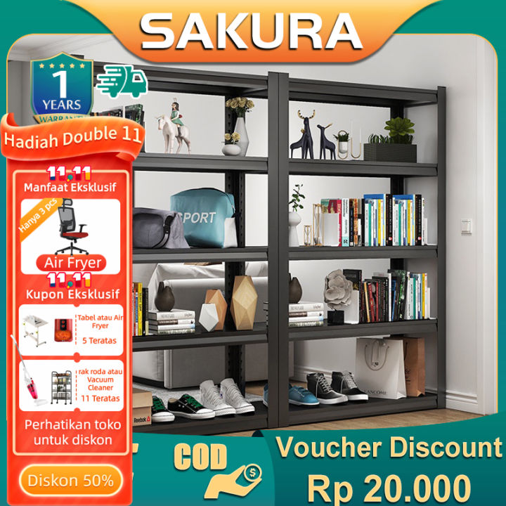 Weyon Sakura Rak Besi Siku 5 susun serbaguna rak besi boltless gudang ...