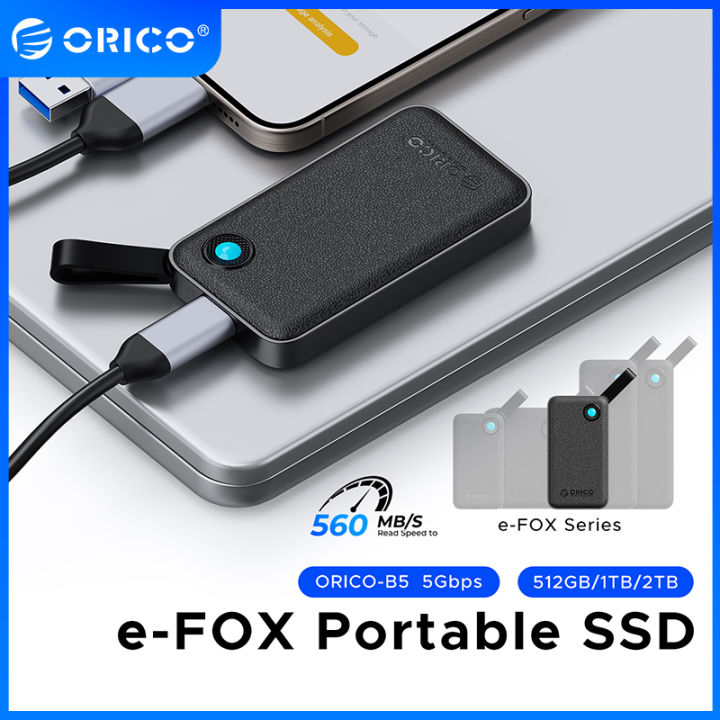 Orico e-Fox 500MB/S Extreme Portable SSD 512GB 1TB 2TB External Solid State Drive USB-C USB3.2 ...