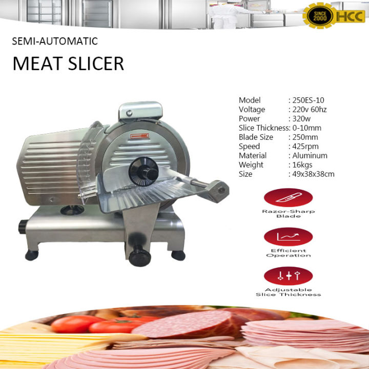 Semi Automatic Electric Meat Slicer 10 inches Blade Size Heavy Duty ...