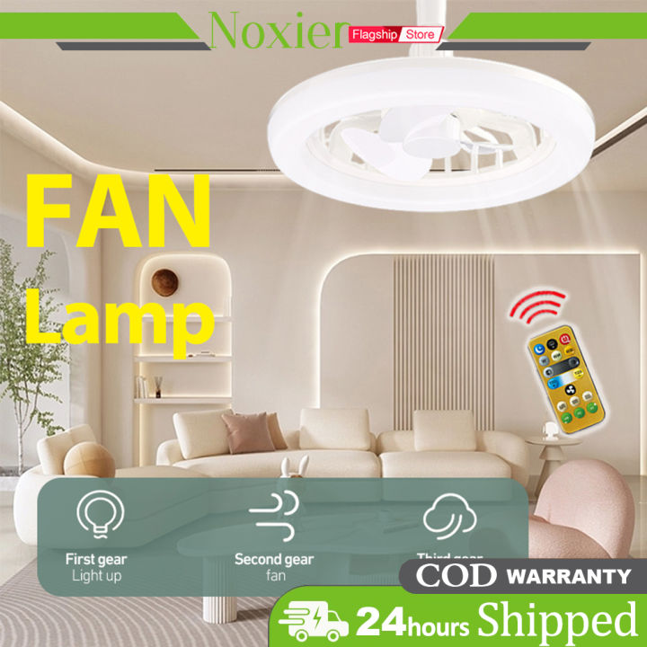 NOXIER Ceiling Fans with LED Light E27 Bedroom Silence Ceiling Light With Remote control | Lazada PH