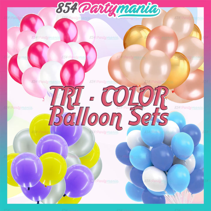 30 pcs Prolatex Balloons Tri color balloon set High Quality 10 inches 1 ...