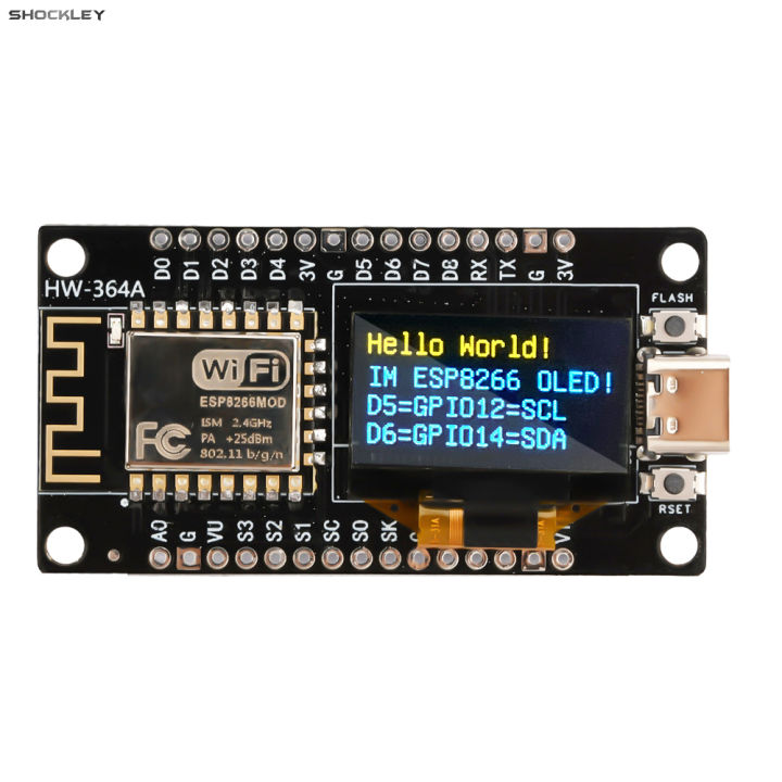 Shockley Nodemcu Esp8266บอร์ดพัฒนากับ0 96นิ้วจอแสดงผล Oled Ch340โมดูลไดร์เวอร์สำหรับการเขียน