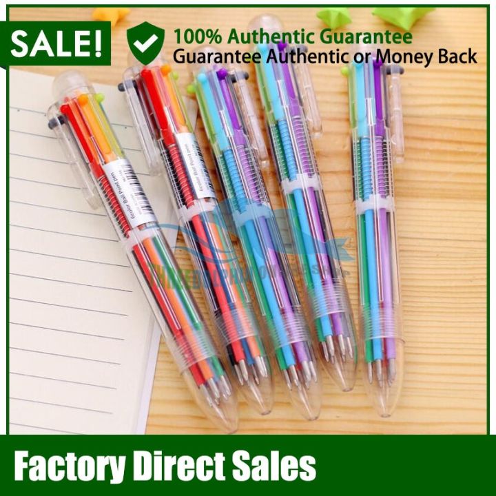 TH Multicolor Ballpoint Pens 6 in 1 Transparent Pole Rollerball ...