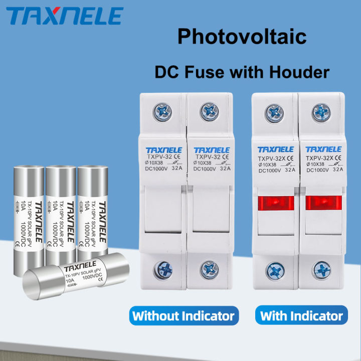 ตัวยึดฟิวส์2P DC ฟิวส์แรงดันไฟฟ้าสูงพลังงานแสงอาทิตย์ PV 1000V พร้อมฐาน6A 10A 15A 20A ที่ปกป้อง ...