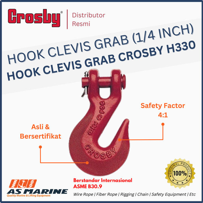 Crosby Hook Clevis Grab Carbon H330 1/4 Inch | Lazada Indonesia