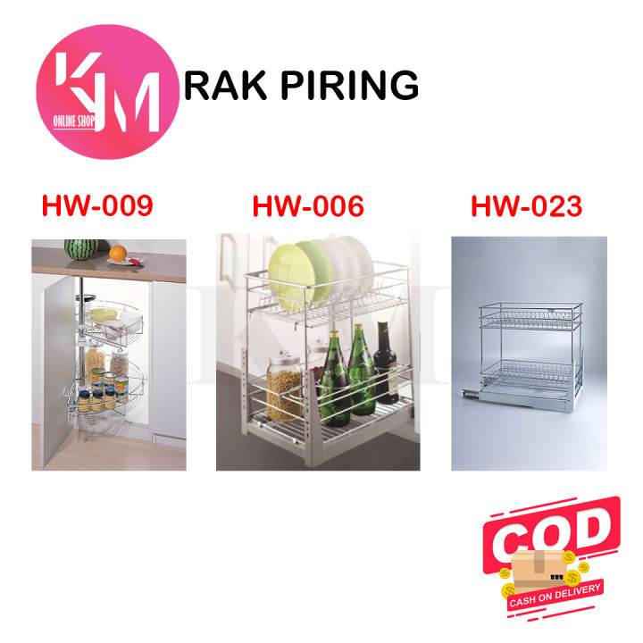Rak Piring Botol Kitchen Set Bawah Tingkat 2 HW 006 I / HW 006 SS/ SC ...
