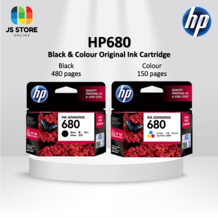 [FAST SHIP] HP 680 Ink Cartridge Black / Tri Color Original Ink ...