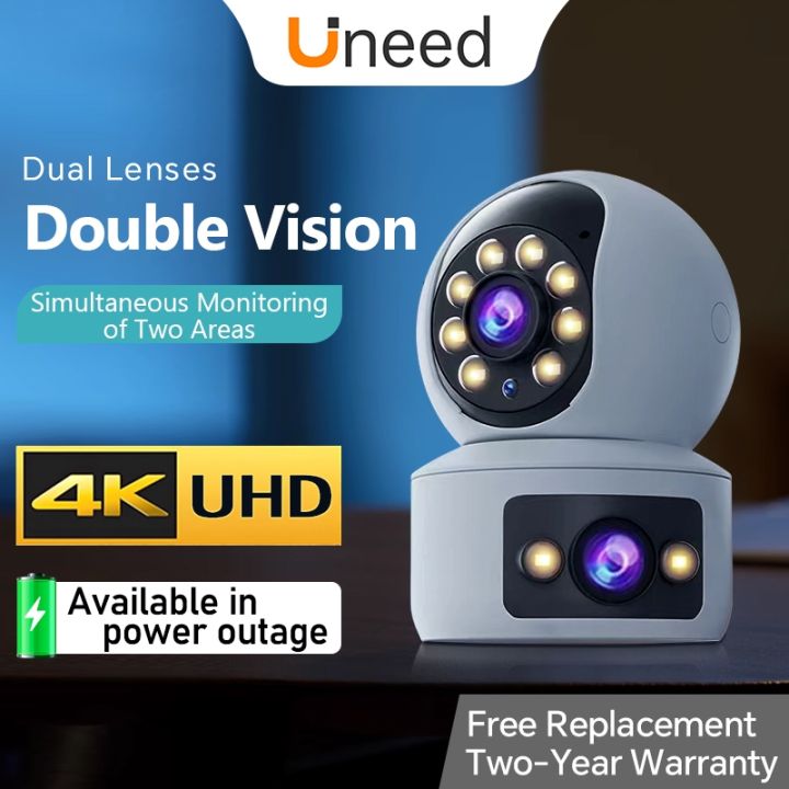U-NEED CCTV Camera 360 8MP 4K Dual Lens Auto Tracking Wireless WiFi ...