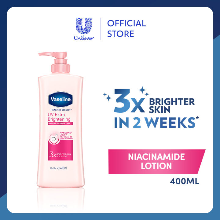 VASELINE LOTION HEALTHY BRIGHT UV EXTRA BRIGHTENING - WHITE BODY LOTION 400ML | Lazada Indonesia