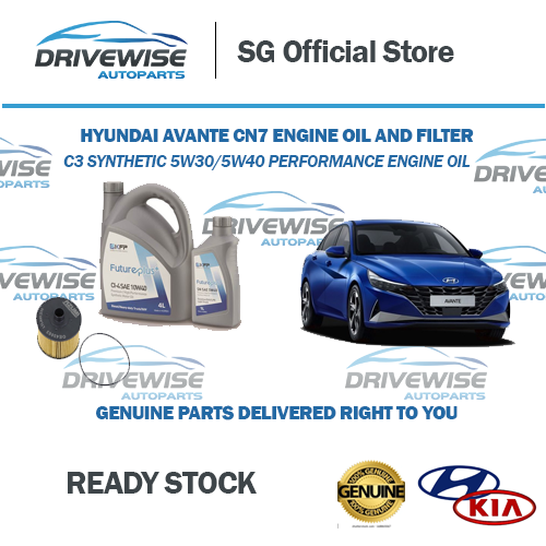 Hyundai Avante CN7 Genuine Engine Oil Filter and Premium Korean Engine ...