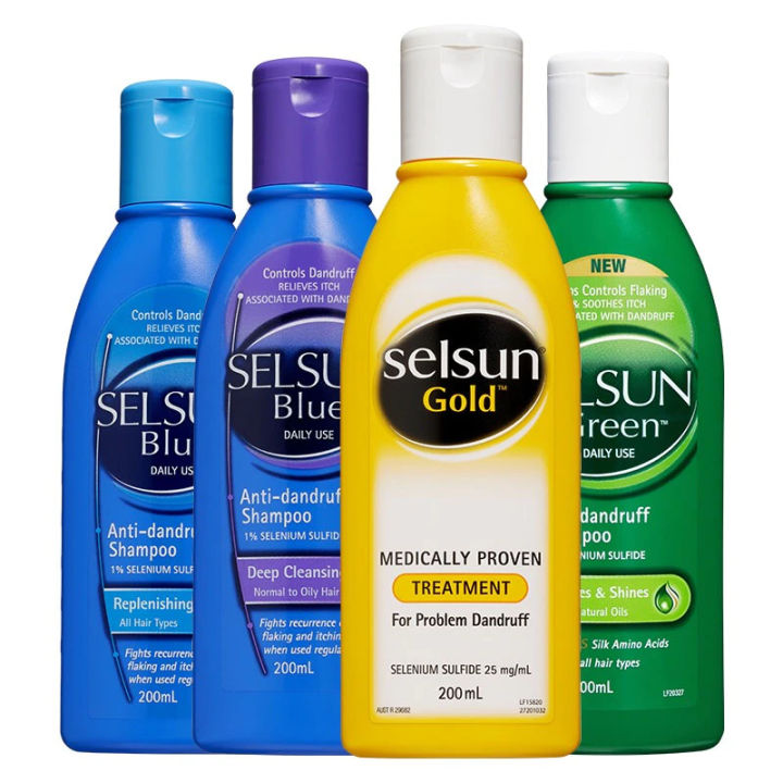 Selsun Blue/Green/Gold/violet Anti Dandruff Shampoo 200ml | Lazada PH