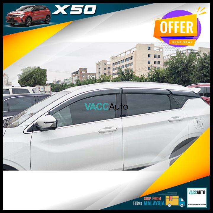 Proton X50 (2020 - 2026) Door Visor Steel Lining Window Visor Sun Rain ...