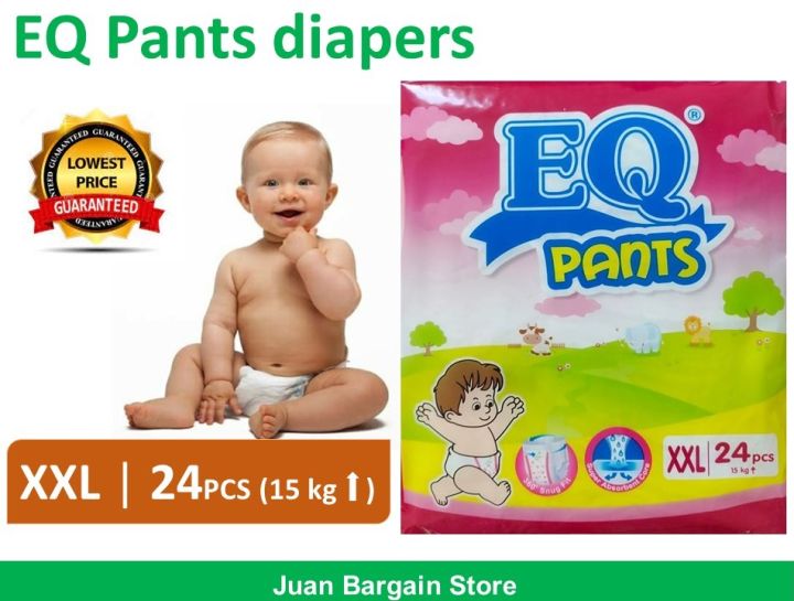 EQ Pants diaper, XXL (15-25 kg) x 24 pcs/pack | Lazada PH