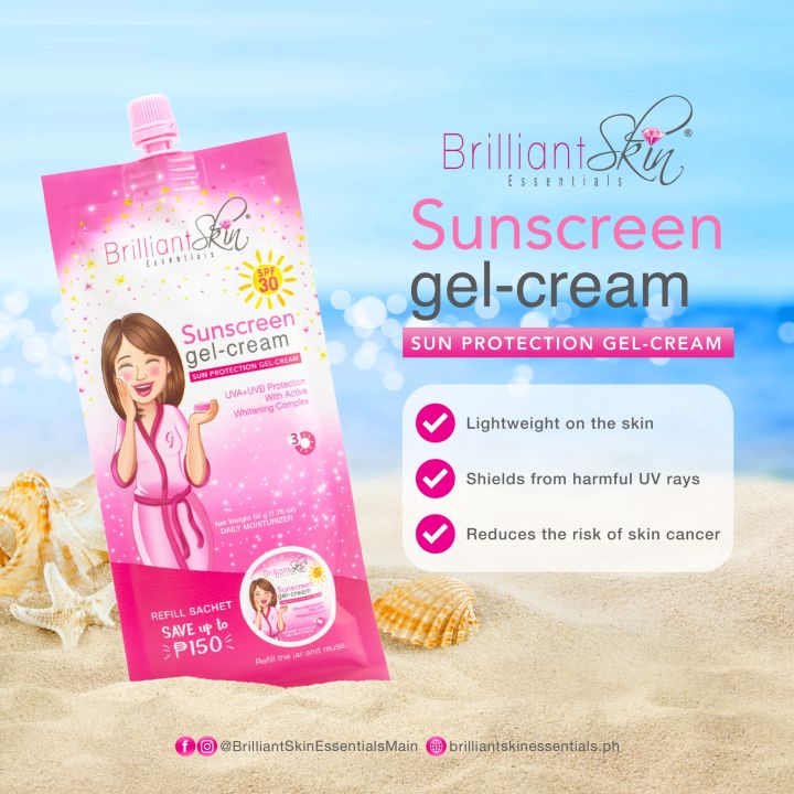 Brilliant Skin Sunscreen gel cream 50g | Lazada PH