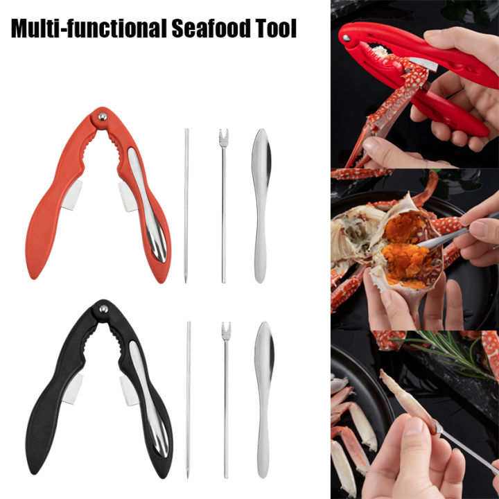 Seafood Tool 1Pc Heavy Duty Shell Cracker with 3PCS Forks Nut Shell ...