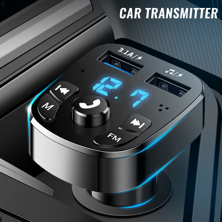 Car Bluetooth Kit Handsfree MP3 Player 5.0 FM Transmitter 3.1A Dual USB ...