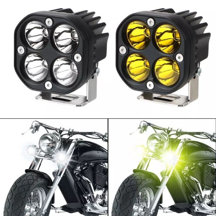 2pcs 3 inch 40W 4x4 Spotlight White Yellow LED Fog Light Running ...