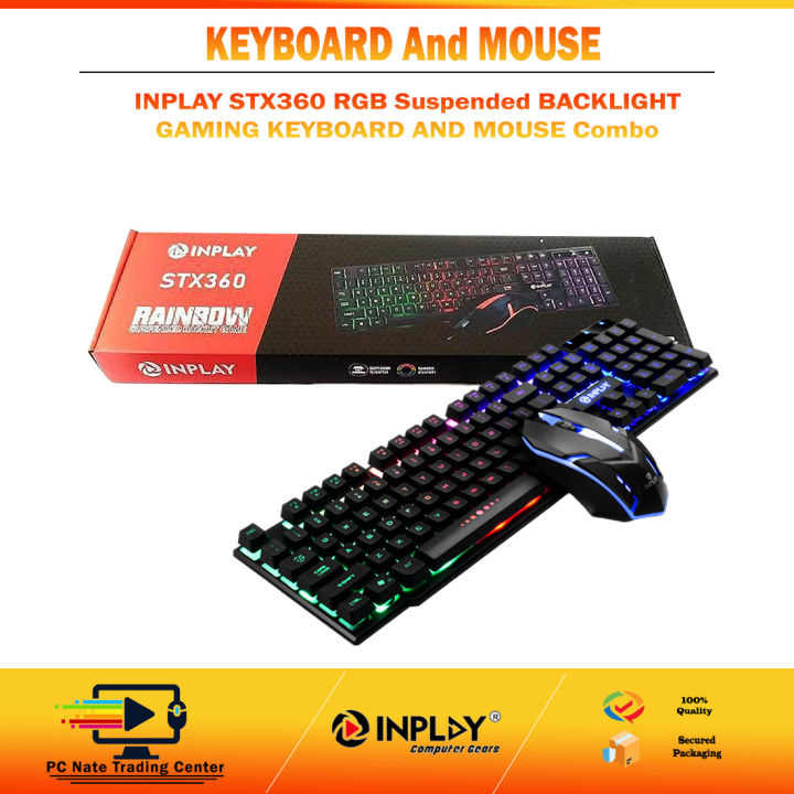 INPLAY STX360 RGB Suspended BACKLIGHT / GAMING KEYBOARD AND MOUSE Combo ...