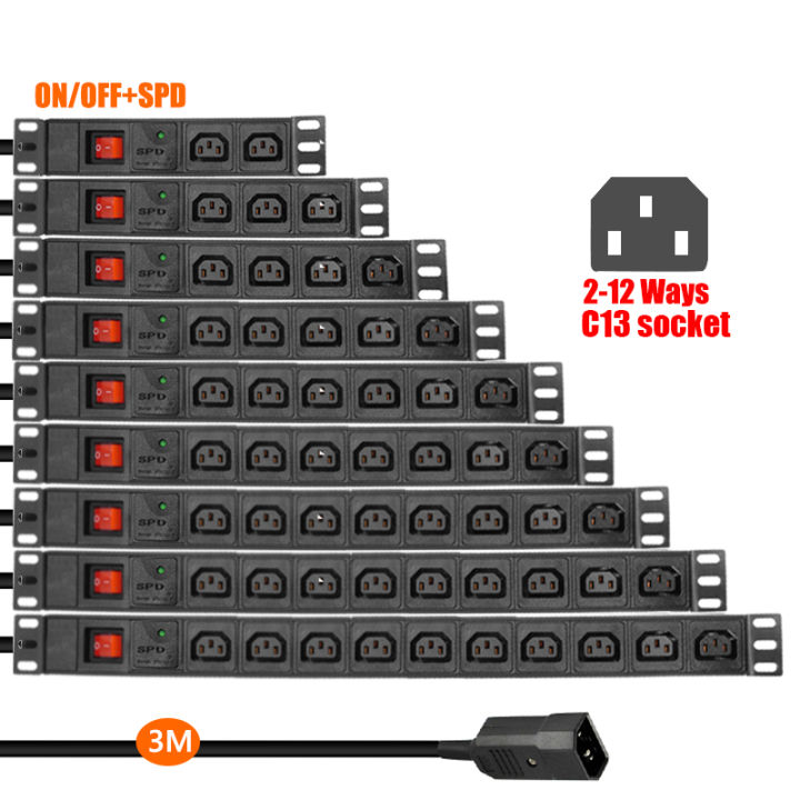 Power distribution cabinet PDU power board 2-12 C13 sockets, surge ...