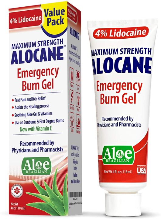 Alocane Maximum Strength Emergency Burn Gel with Vitamin E, 4 oz ...