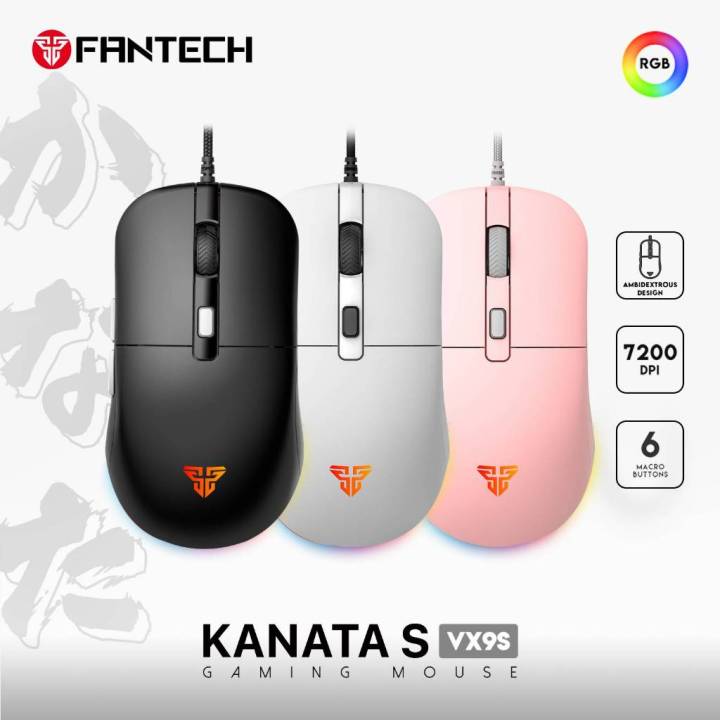 Fantech Kanata S Pro Wired Gaming Mouse - Black/Pink/White | Lazada