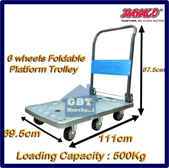 HQ Heavy Duty 6 Wheel Hand Truck | Foldable Platform Trolley | Foldable ...