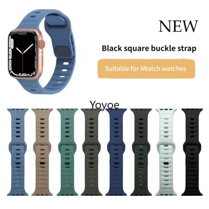 Black Square Buckle Strap for Apple Watch Ultra 8 Ultra 2 49mm 45mm ...