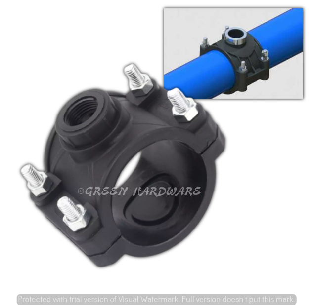 1PCS PE Compression Saddle Clamp PE Black Connector PE Quick Connect ...