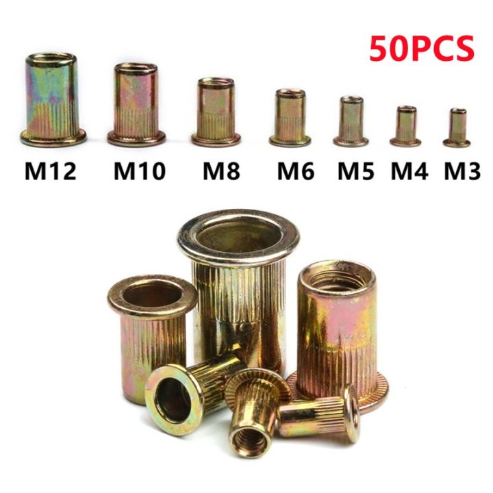 50pcs Rivet Nut Rivnut Flat Nut M3 M4 M5 M8 M10 M12 | Lazada Indonesia